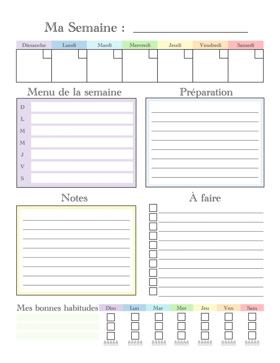 Plan de semaine Simplifié – Ma Vie Simplifiee